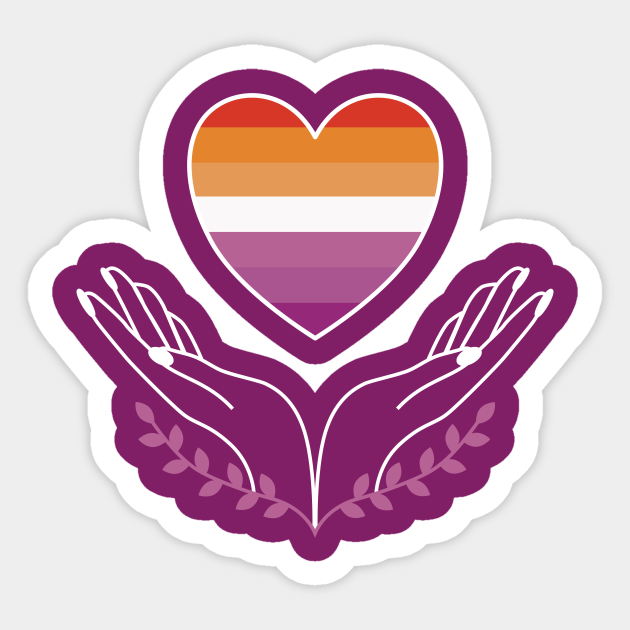 Lesbian Pride Flag Heart Lesbian Pride Sticker Teepublic